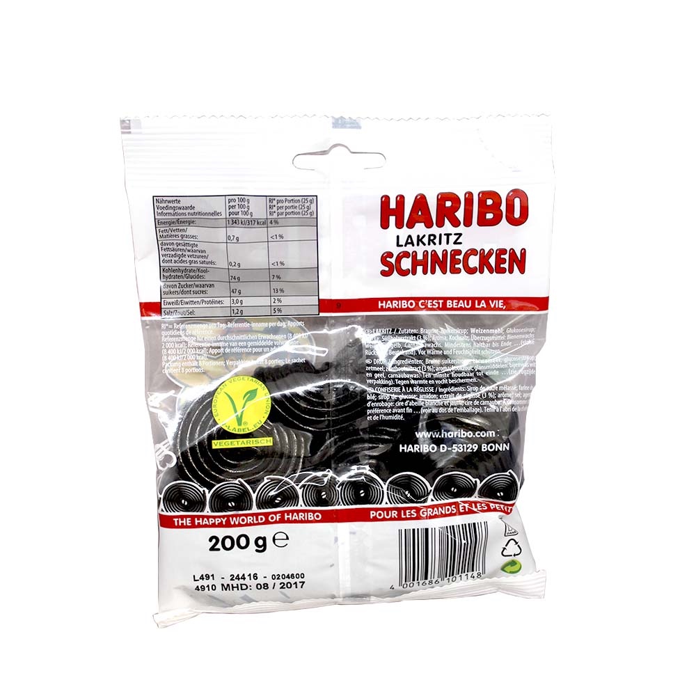haribo Lakritz Schnecken 200g. ฮาริโบ ลัคริตซ์ ชเนคเกน 200กรัม ...
