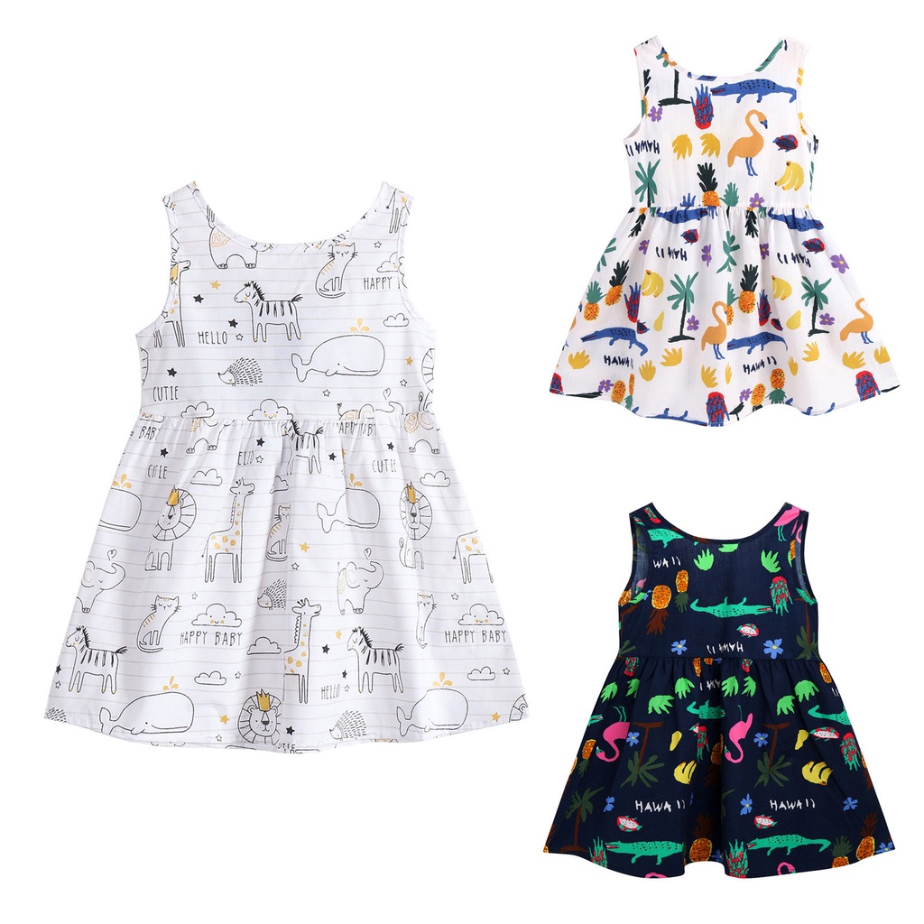 Mikeeeชุดเดรสแขนกุดลายดอกไม้น่ารักสําหรับเด็ก - mikeee1.th - ThaiPick