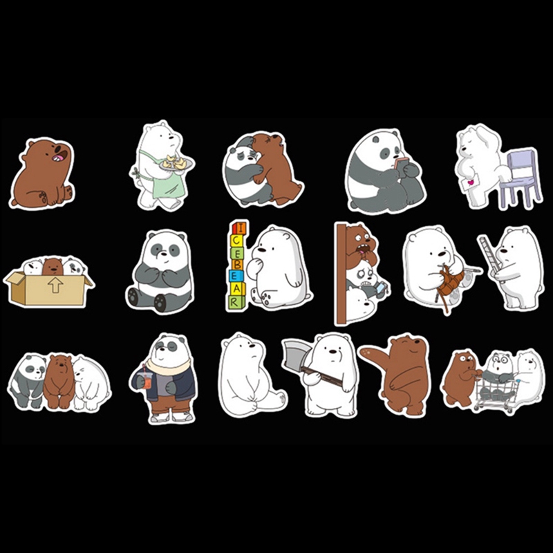 Caisummer Bears Stickers Crtoon Cute Little Bear Sticker PVC Waterproof ...