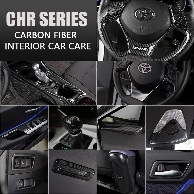 For Toyota CH-R CHR Right Hand Drive Interior Trims Covers Carbon Fiber ...