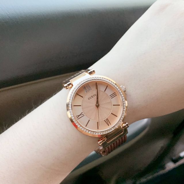 สด-ผ่อน) นาฬิกา สีโรสโกลด์ Guess Analog Rose Gold Dial Ladies Watch ...