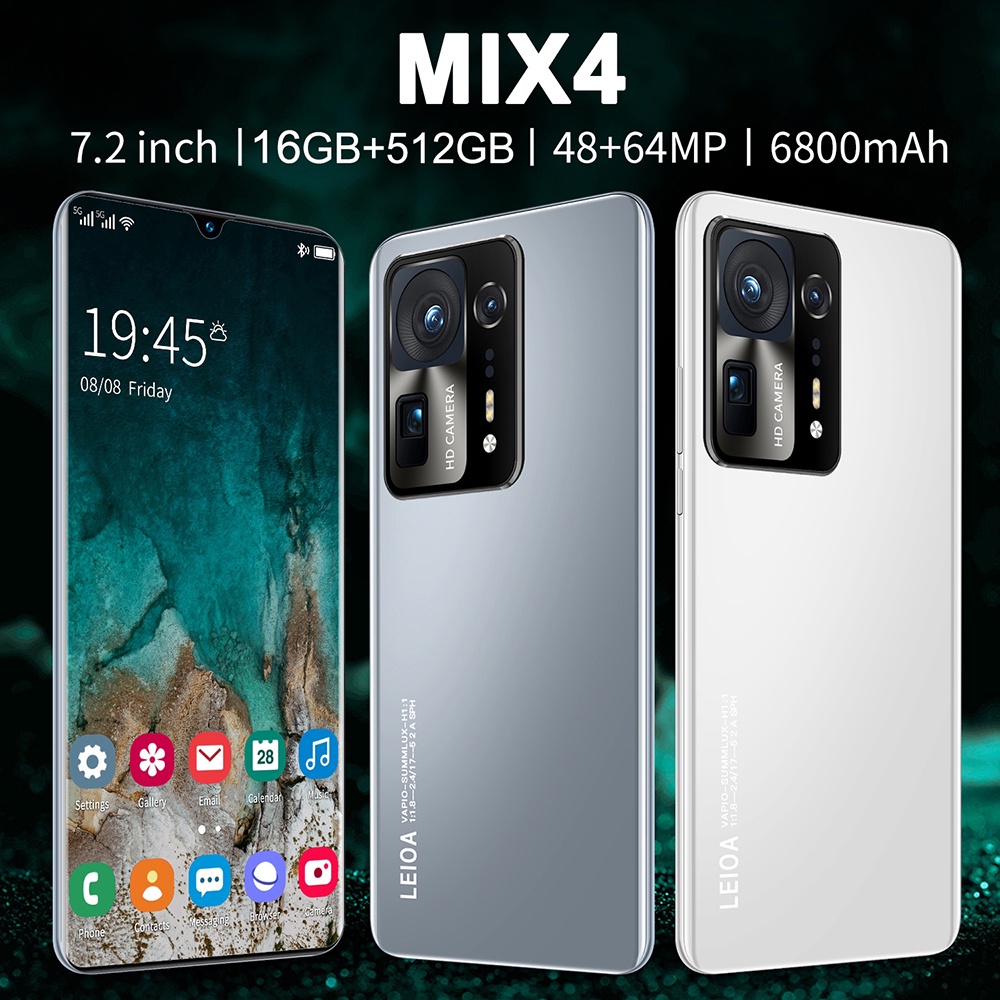 SALE2022 มือถือใหม่ Mix4 โทรศัพท์สมาร์ท 5G โทรศัพท์ 7.2นิ้ว HD RAM 16GBROM 512GB มือถือราคาถูก ...