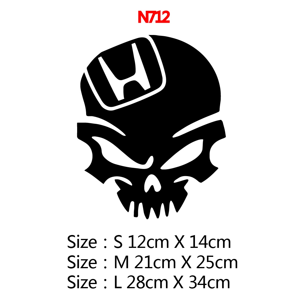Car Sticker Honda LOGO Skull Car Stickers Hood Tailgate Side Window ...