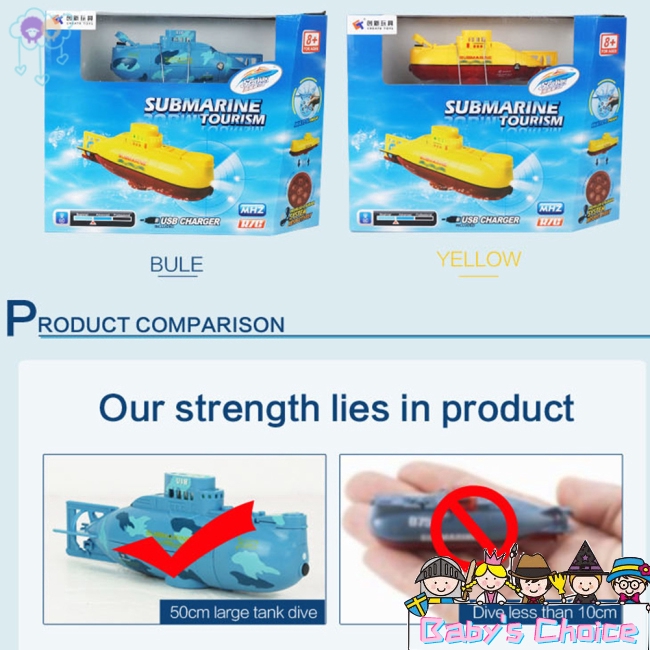 Mini RC Submarine Ship 6CH High Speed Radio Remote Control Boat Model ...