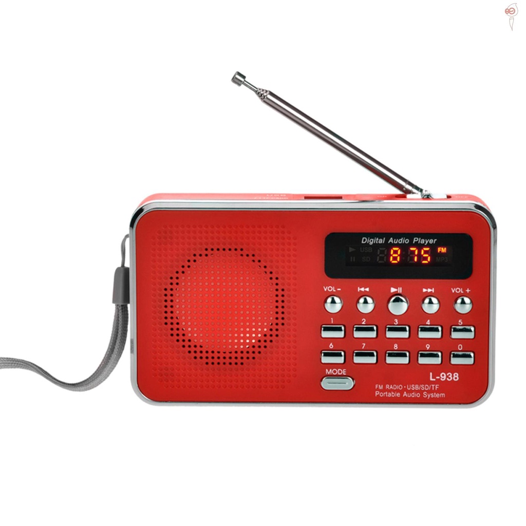 L-938 Mini FM Radio Digital Portable 3W Stereo Speaker MP3 Audio Player ...