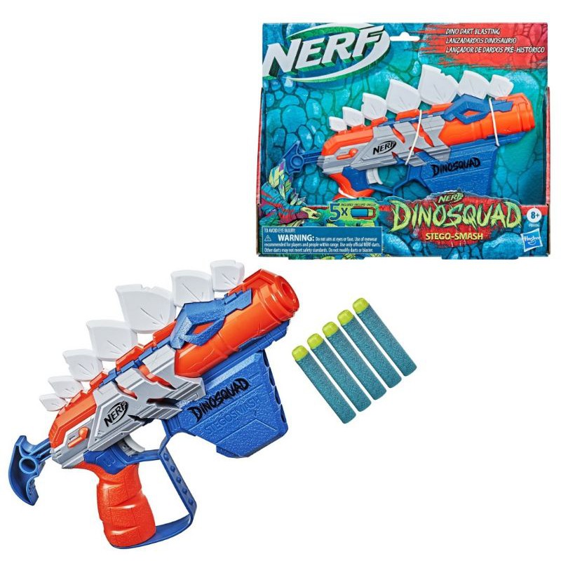 Nerf DinoSquad Stegosmash Dart Blaster Gun, Dinosaur Design ...