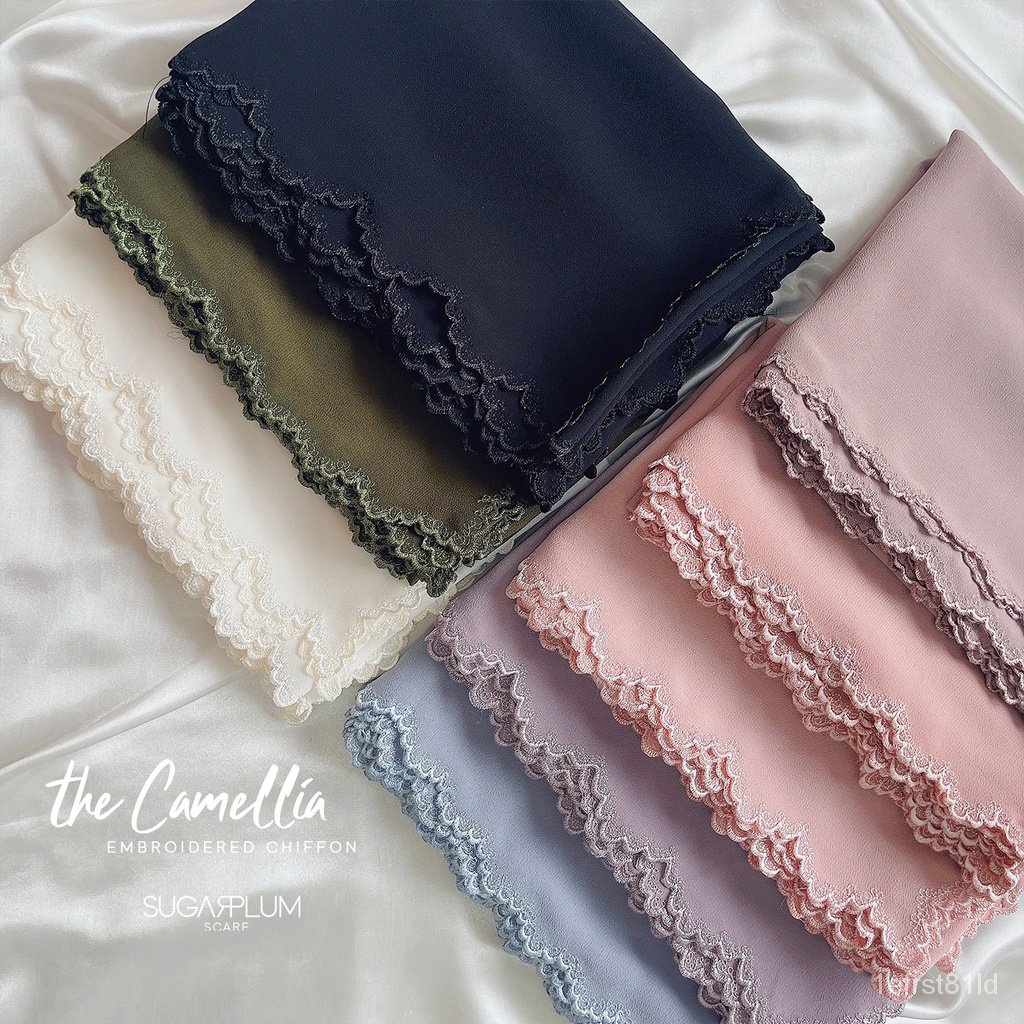 The Camellia Embroidered Chiffon Shawl cwmD - 1efrst81ld - ThaiPick