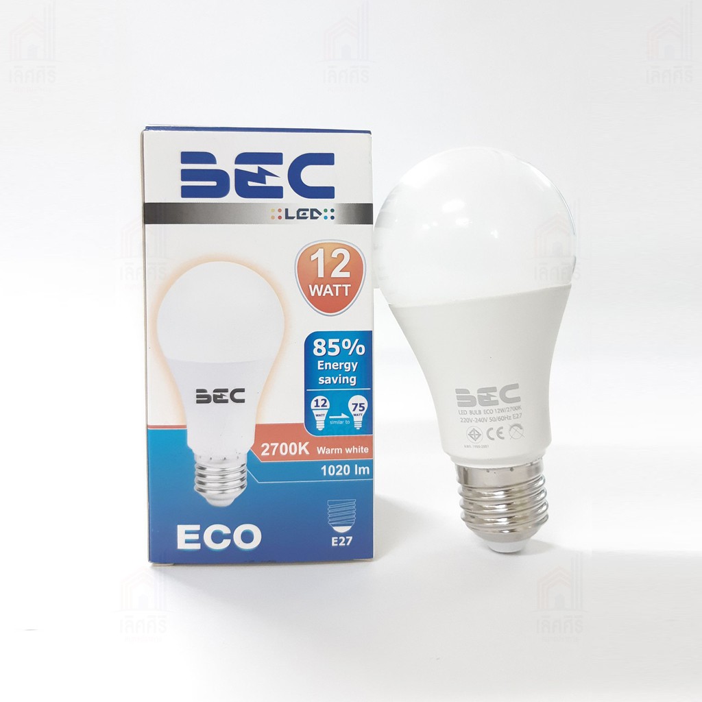 BEC LED Bulb หลอดไฟ 12W , 13W , 14W รุ่น ECO แสงวอร์มไวท์ | Shopee Thailand