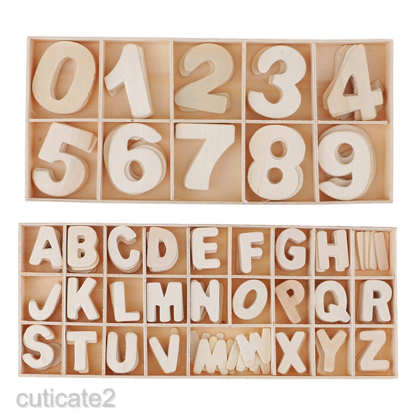 [CUTICATE2] 216Pc Wood Craft Numbers Wooden Letters Alphabet ...