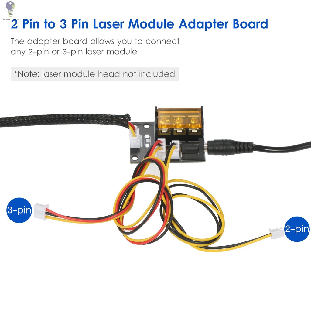 KKmoon 2 Pin to 3 Pin Laser Module Adapter Board Laser 3-interface ...