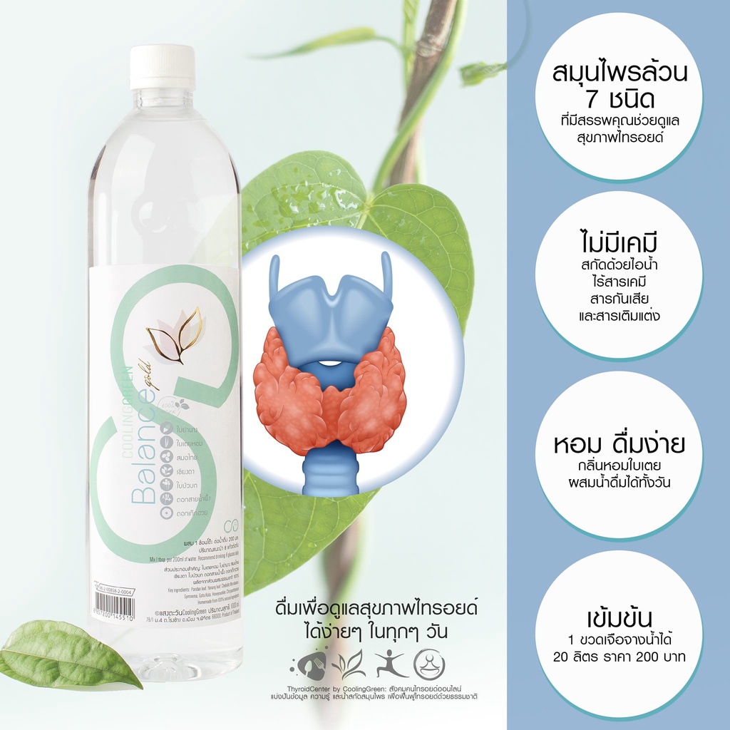 (SET 3 ขวด) CoolingGreen Cooling Green น้ำย่านางสกัด สูตร บาลานซ์ โกลด์ Balance Glod EXP ...