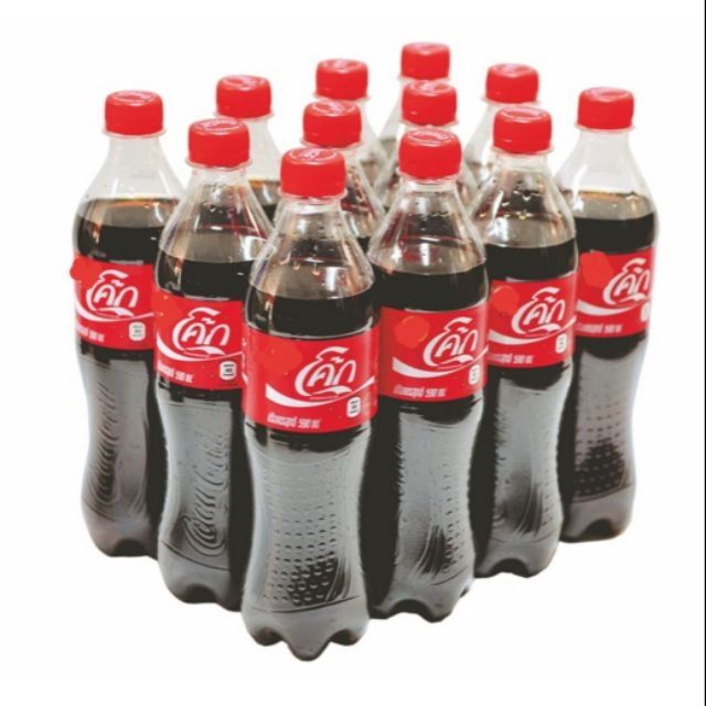 โค้ก เครื่องดื่มน้ำอัดลม ขนาด 590 ml/ขวด แพ็คละ 12 ขวด Coke Coca Cola ...