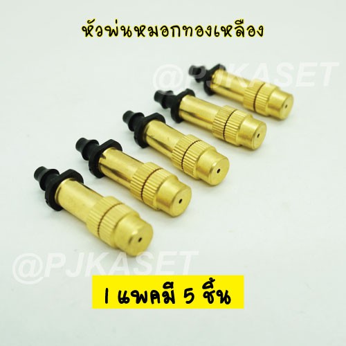 (ชุด 5 ชิ้น) หัวพ่นหมอก หัวพ่นละอองน้ำ หัวหมอก ทองเหลือง พร้อมข้อต่อตรง ...