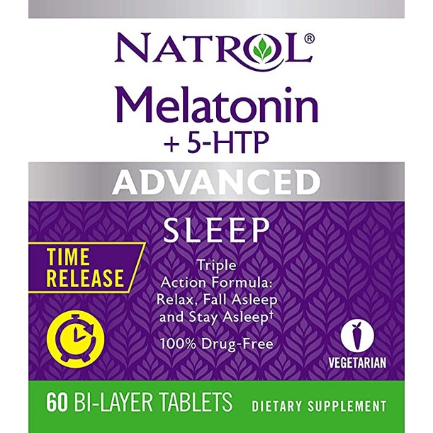 Natrol Melatonin 5-HTP Advanced Sleep 60 Bi-Layer Tablets ช่วยให้หลับ ...