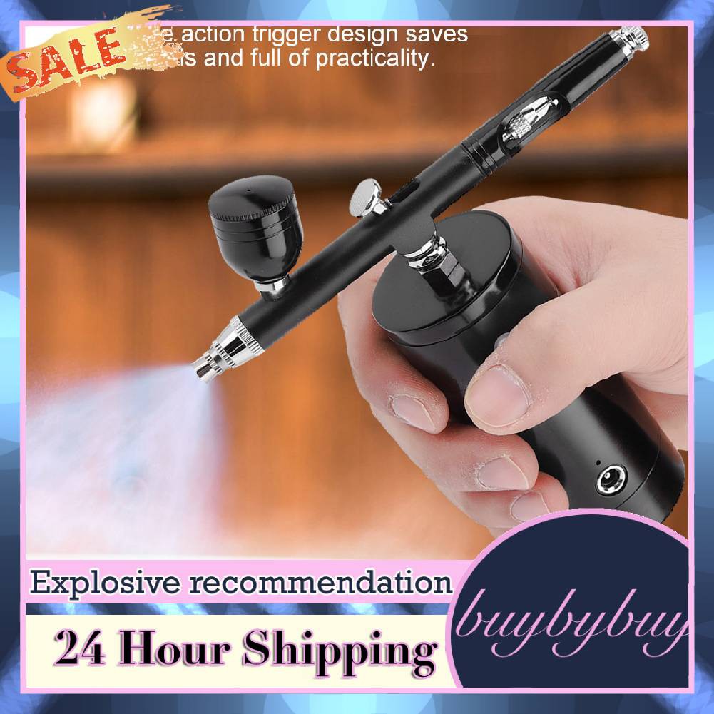 Auto Airbrush Kit Rechargeable Handheld Dual-Action Mini Air Compressor ...