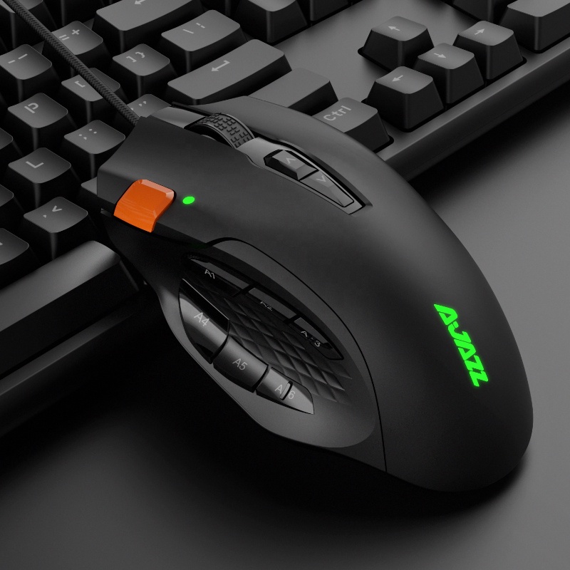 Ajazz AJ337 Gaming Mouse Optical 12 Programmable 12 Buttons Ergonomic ...