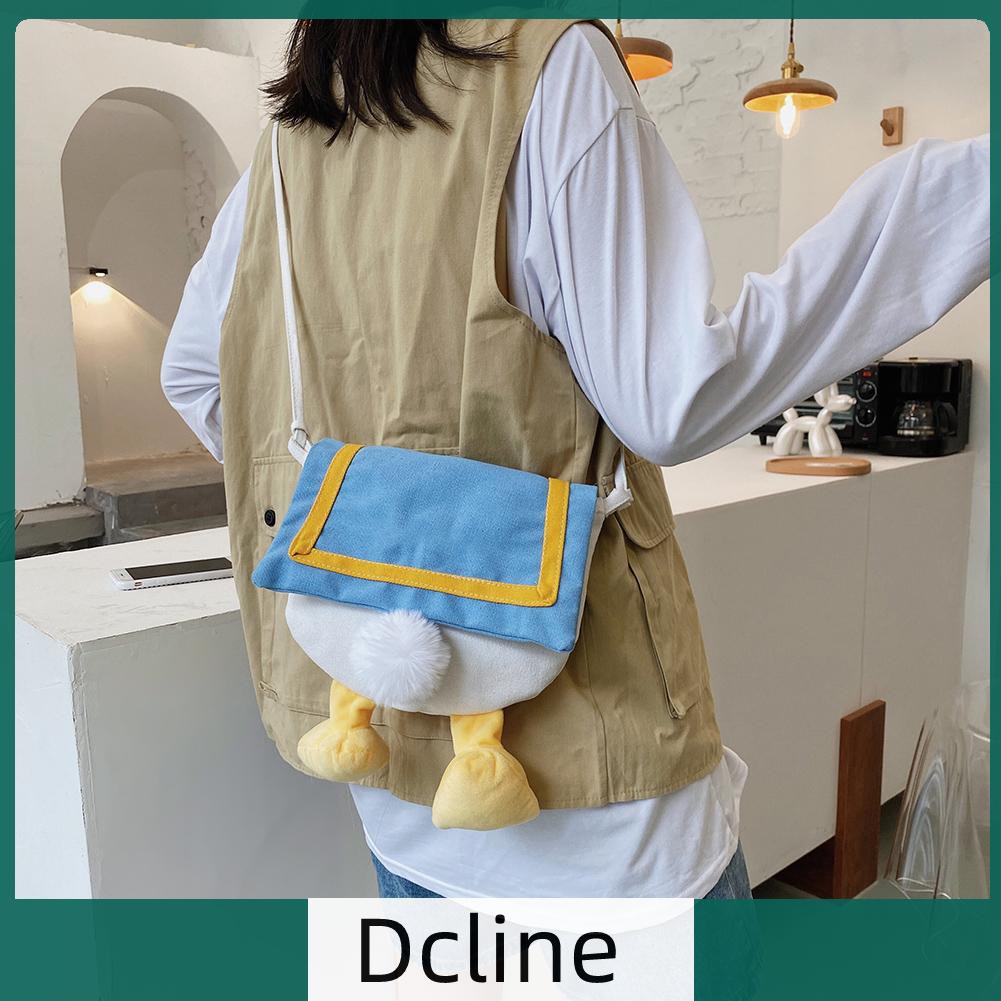 Dclineᵕ̈ ₂₀₂₀ ᐝ Cute Cartoon Duck Crossbody Bags Girl Canvas Shoulder ...