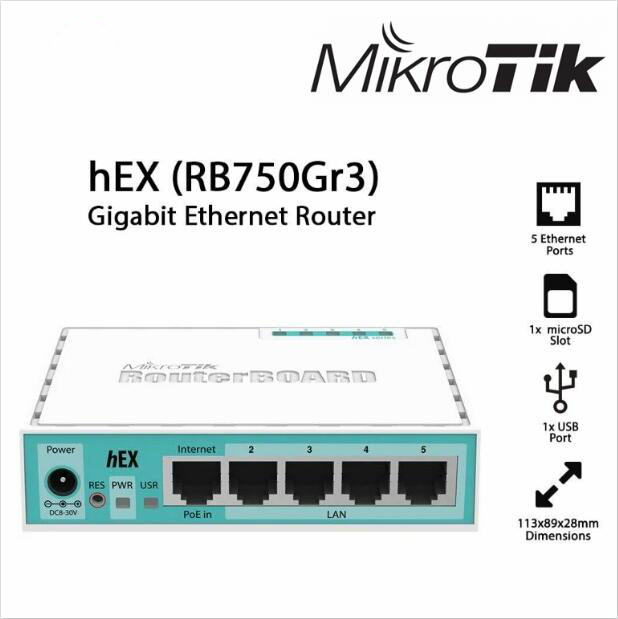 Mikrotik RB750Gr3 HEX 5-port Gigabit SOHO Management router 4JHc ...