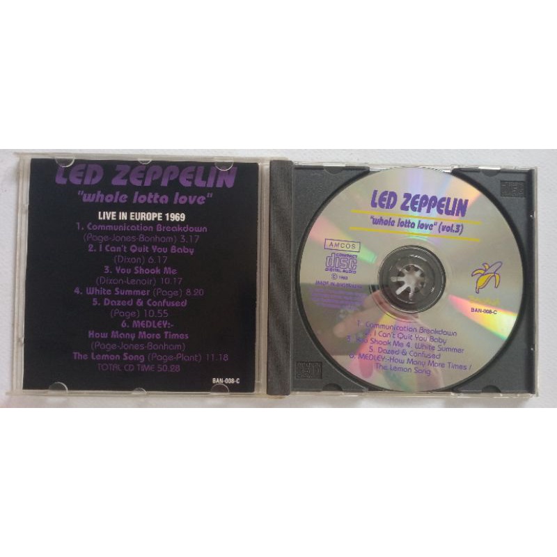 ซีดีเพลง LED ZEPPELIN Whole Lotta Love - Vol.3 (LiveConcert) RARE CD Music - ningyimmee - ThaiPick