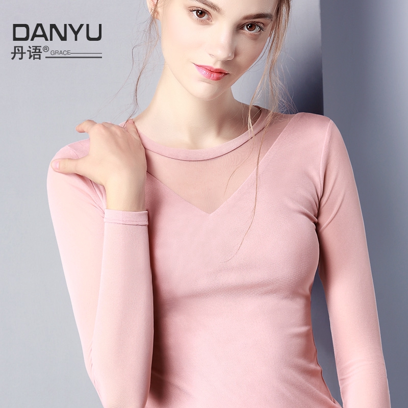 Danyu เสื้อยืดแขนยาว คอกลม ผ้ากอซ แฟชั่นฤดูใบไม้ร่วง และฤดูหนาว สําหรับผู้หญิง - guweicanyin.th ...