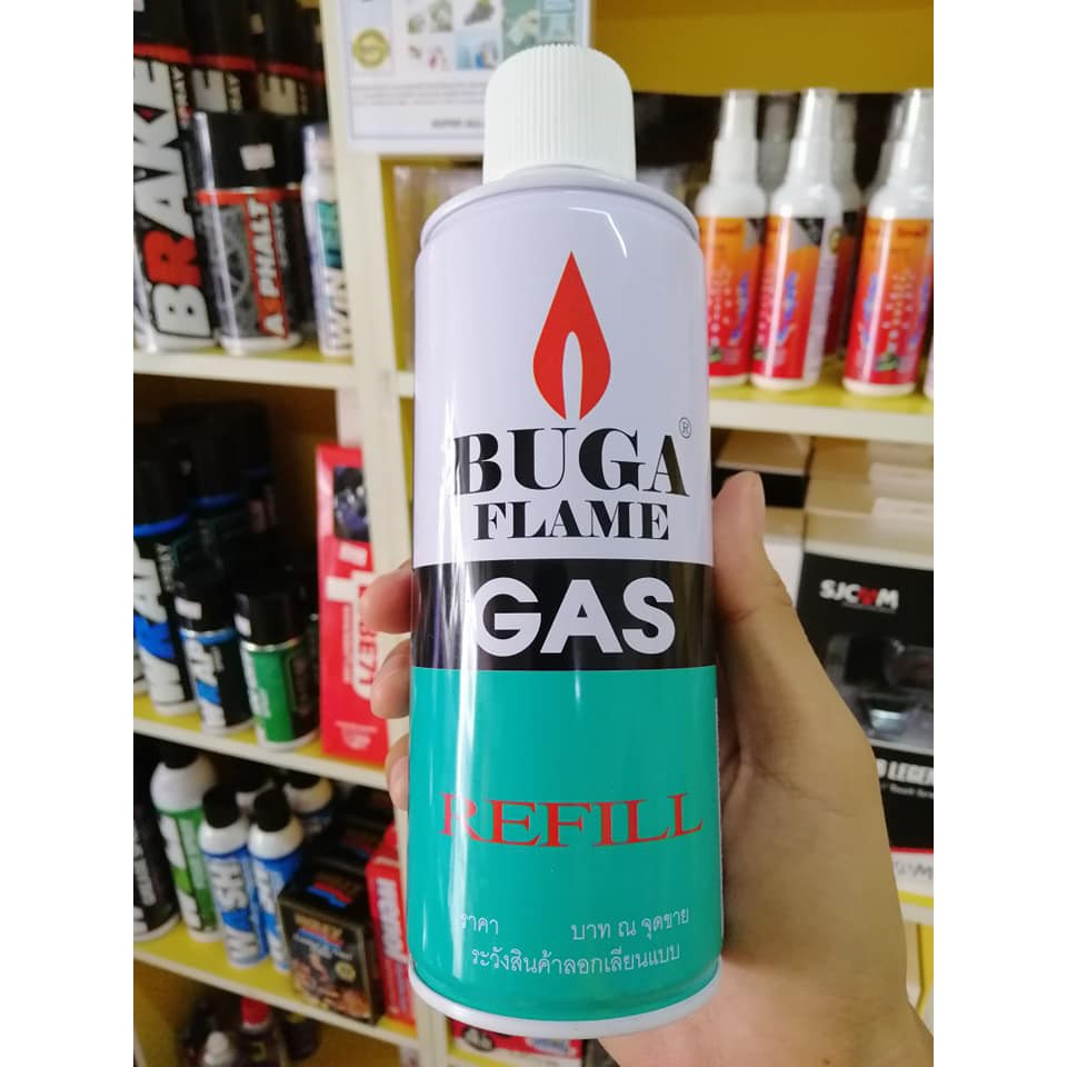 แก๊สกระป๋อง แก๊สเติมไฟแช็ค BUGA GAS REFILLกระป๋องใหญ่ขนาด 290 กรัม ...