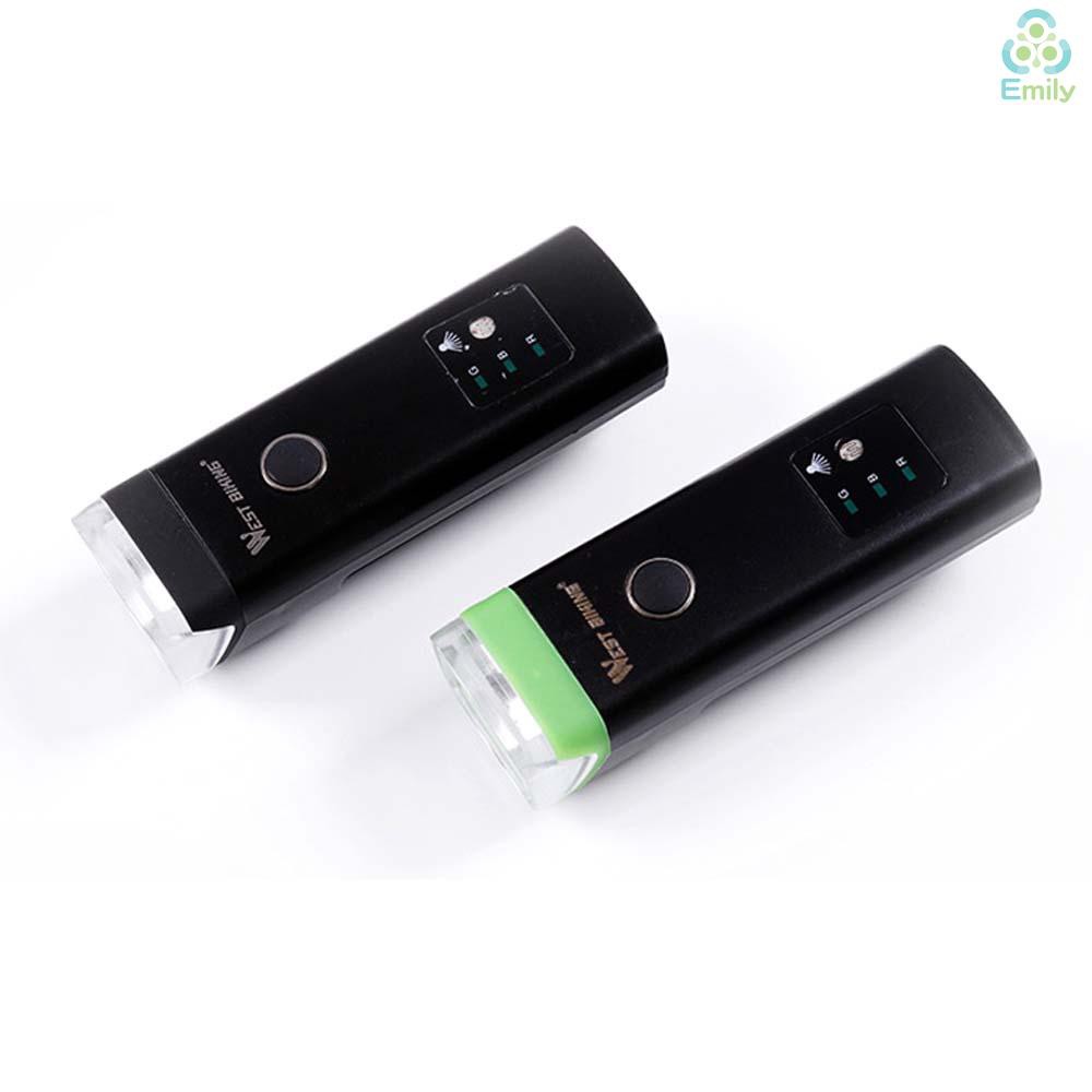 ( Emily ) ไฟฉาย Led กันน้ําแบบชาร์จ Usb สําหรับติดด้านหน้ารถจักรยาน ...