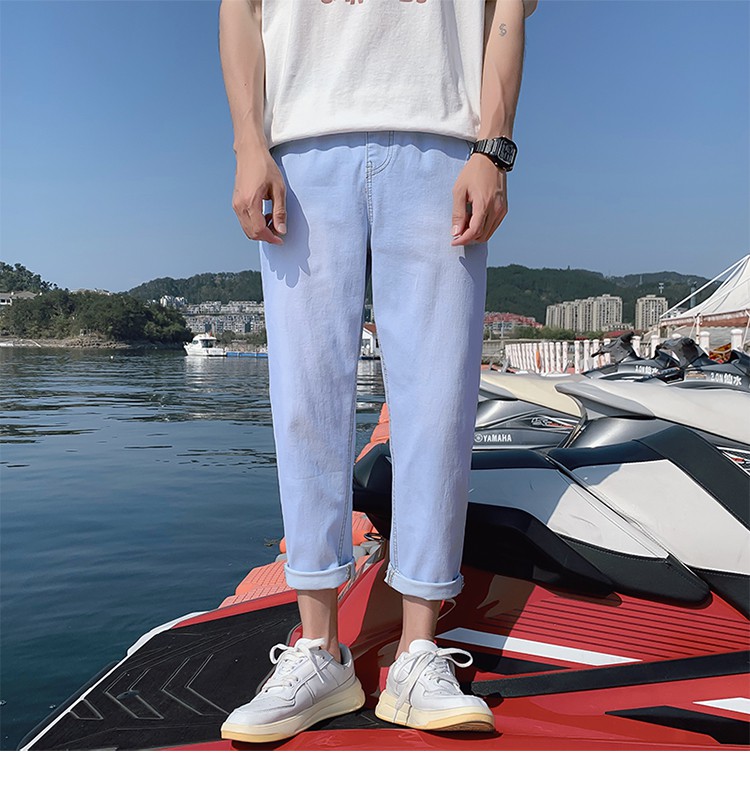 New light-colored pants men's tide brand casual wild 2020 autumn loose ...