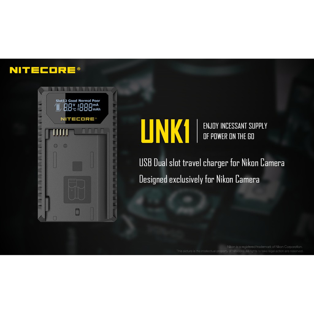 Nitecore Unk1 Nikon Usb ที่ชาร์จแบบ Dual-Slot สําหรับกล้องท่องเที่ยว ...