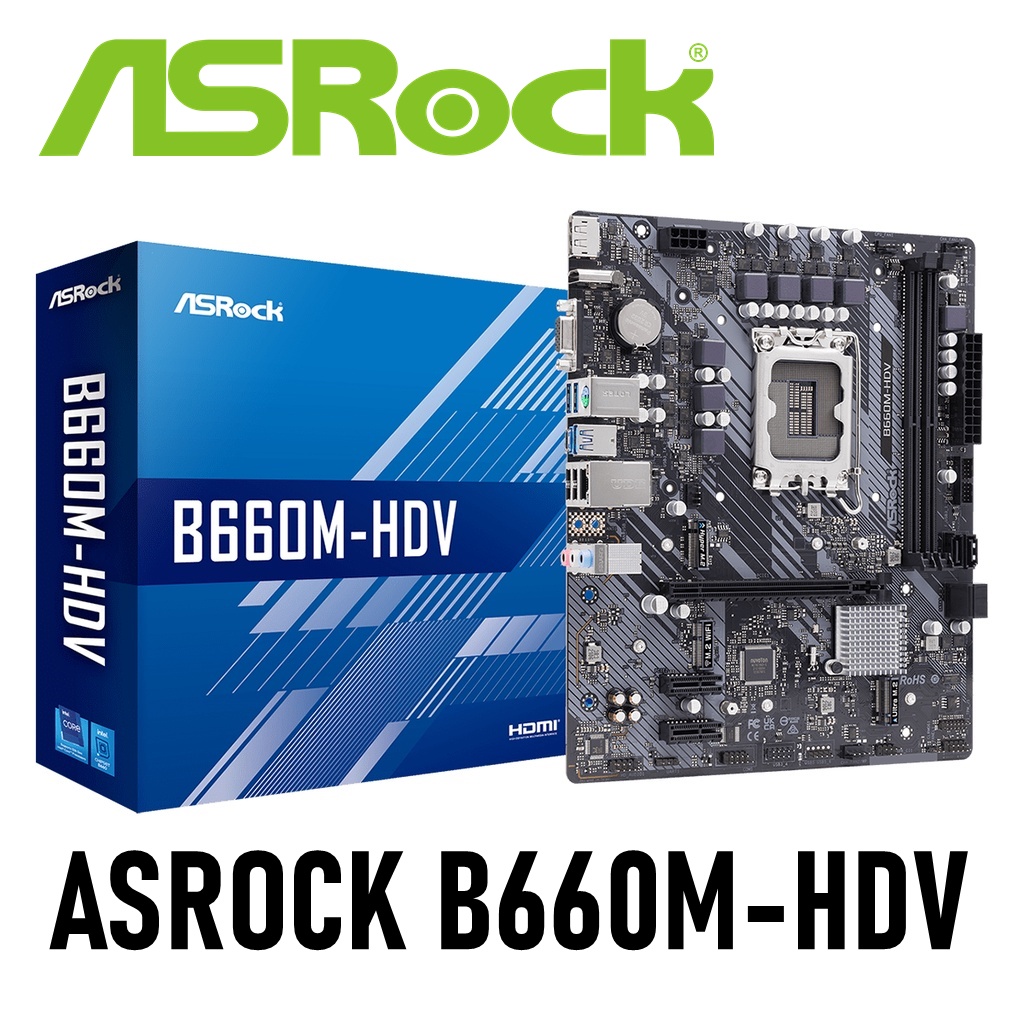 MAINBOARD (เมนบอร์ด) 1700 ASROCK B660M-HDV (DDR4) รับประกัน 3 - Y ...