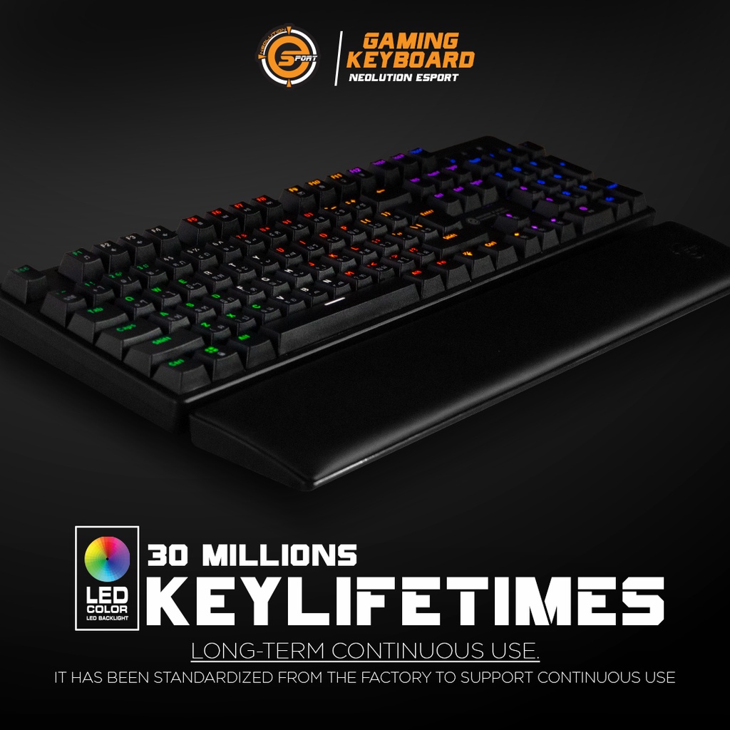 คีย์บอร์ดมีไฟ คีย์บอร์ดเกมส์มิ่ง Neolution E-Sport Gaming Keyboard Mystic Plus - neolution ...