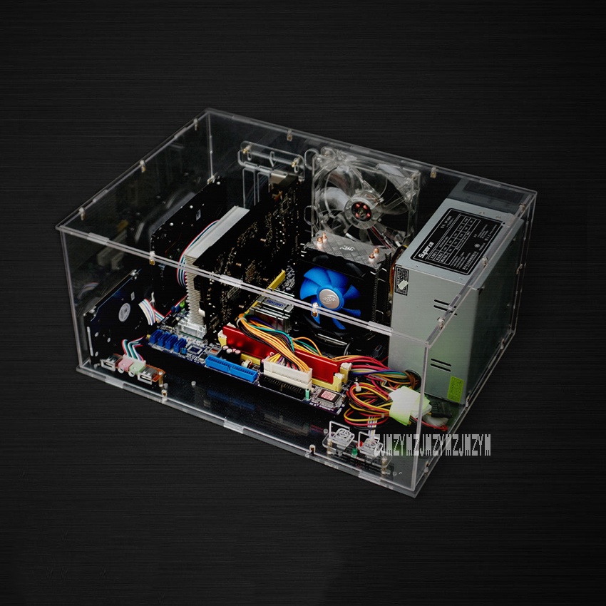 Full Transparent DIY Personalized Acrylic Computer Chassis Case Box ...