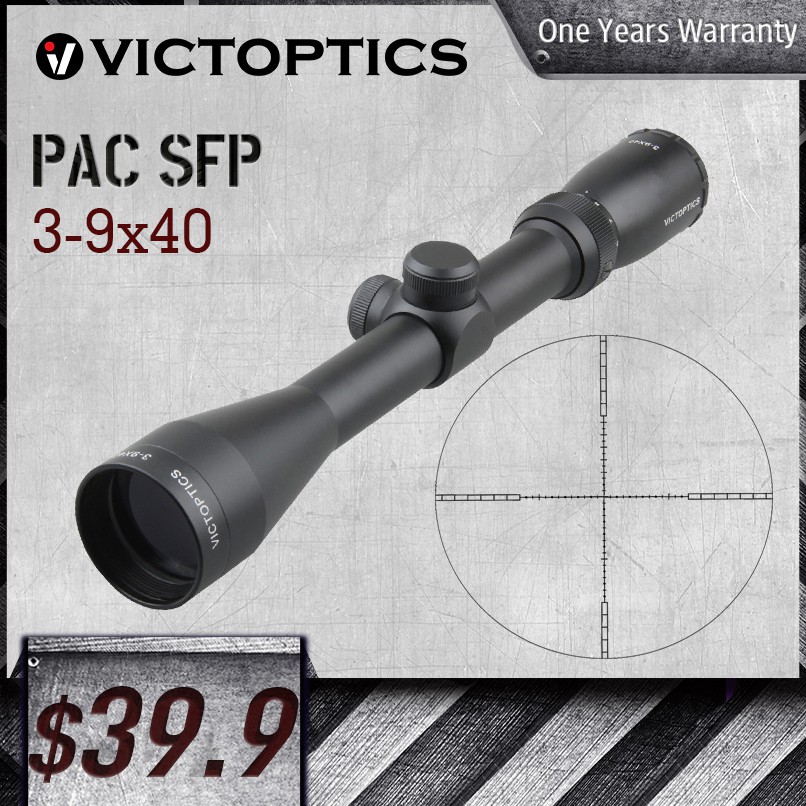 VictOptics PAC 3-9x40 1/4 MOA Riflescope Optical Scope Telescopic Sight ...