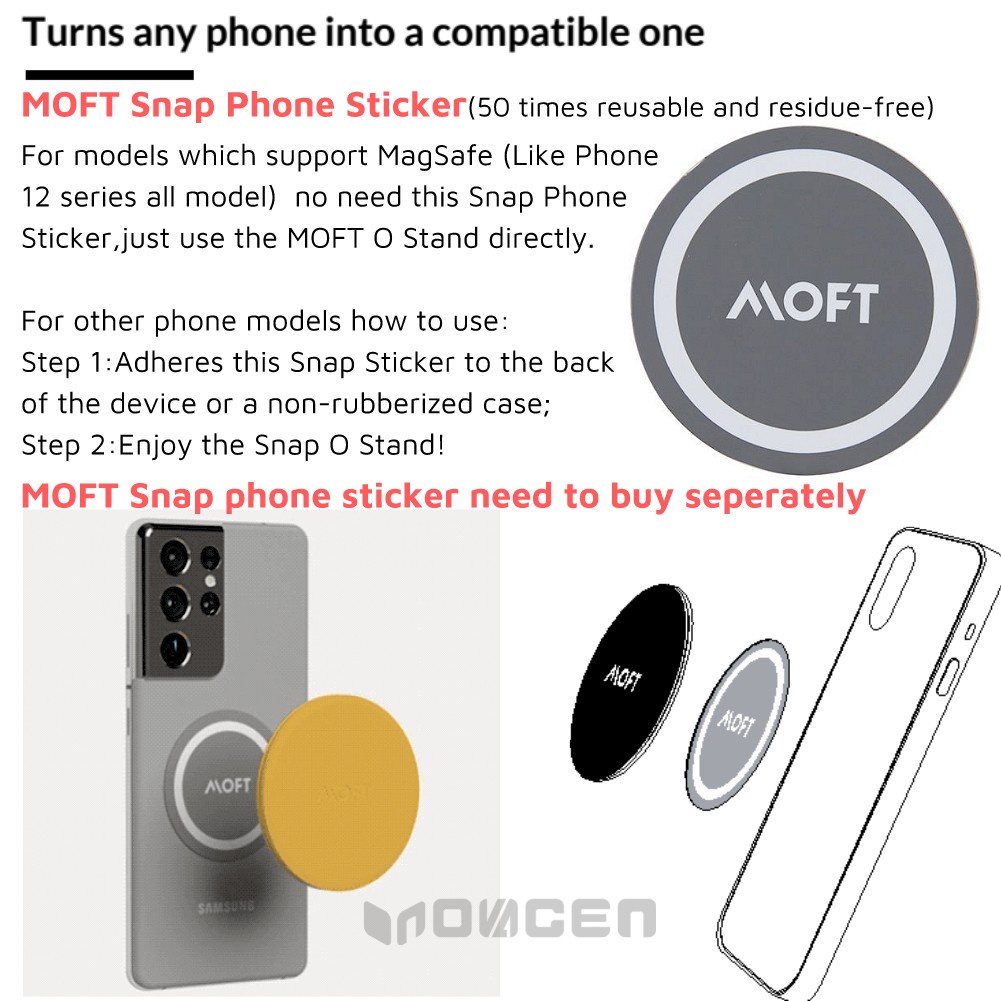 MOFT O Snap Phone StandGrip สตรีมสดที่วางโทรศัพท์เหมาะสำหรับทุกคนสมาร์ทโฟนแบบพกพาที่ม (MagSafe ...