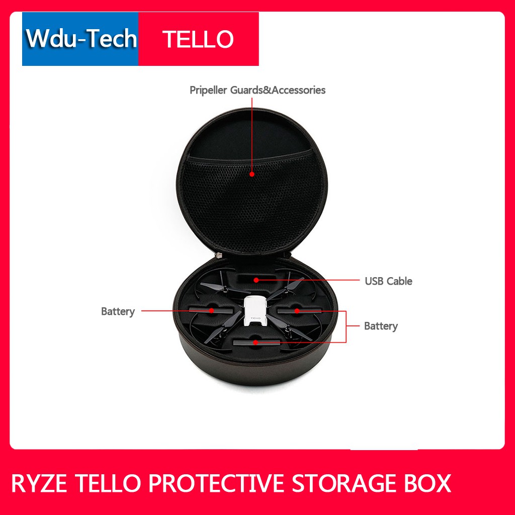 RYZE Tello Dedicated Protection Storage Box Portable ToteBox UAV ...