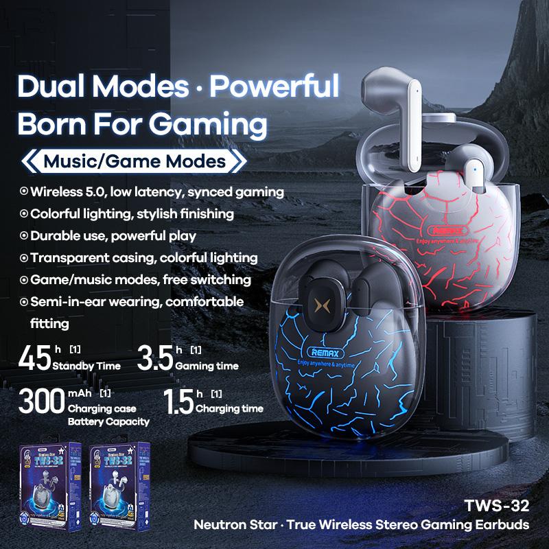 REMAX New Bluetooth Headset Neutron Star Gaming True Wireless Stereo ...