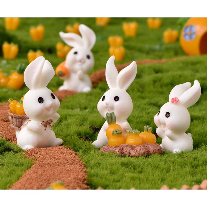 ตุ๊กตาจิ๋ว BUNHO เรซิ่น บ้านกระต่าย ตาแบ๊ว แครอท แฟนซี ของจิ๋ว ประดับ ...