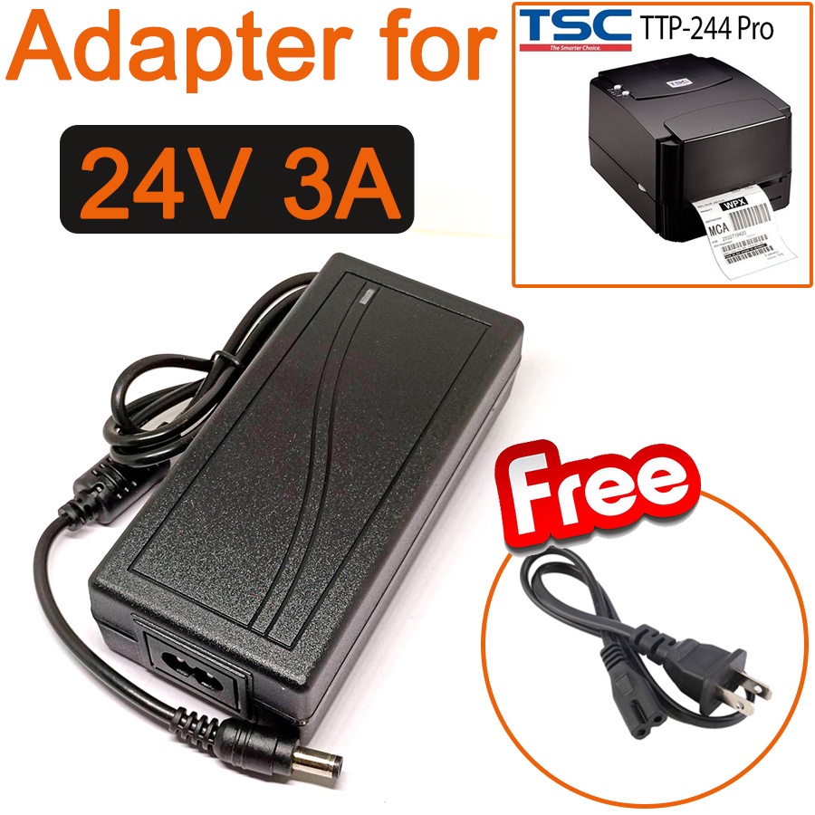 อแดปเตอร์ 24V 3A ( 72W ) สำหรับ TSC เครื่องพิมพ์บาร์โค้ด รุ่น TTP-244 ...
