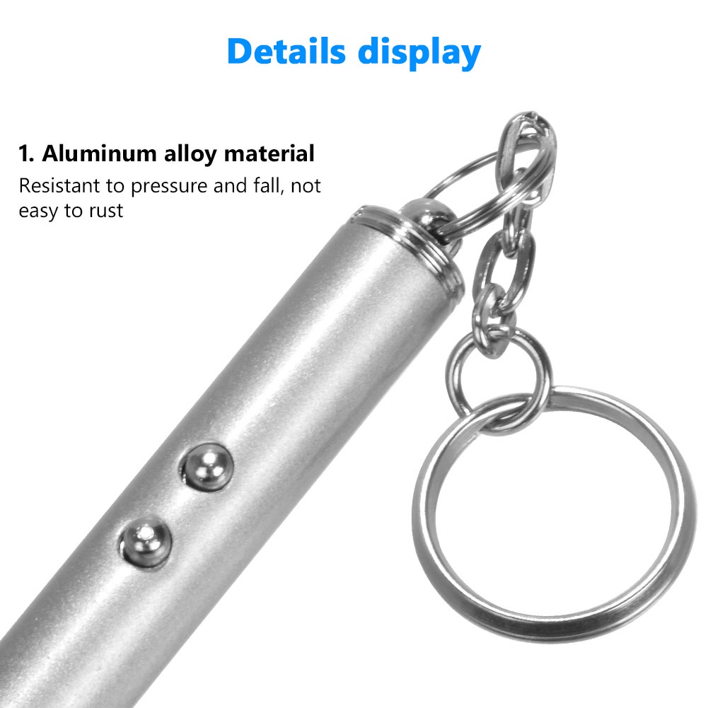 2 In 1 Mini Keychain Laser Pointer Interactive Red Light LED Torch ...