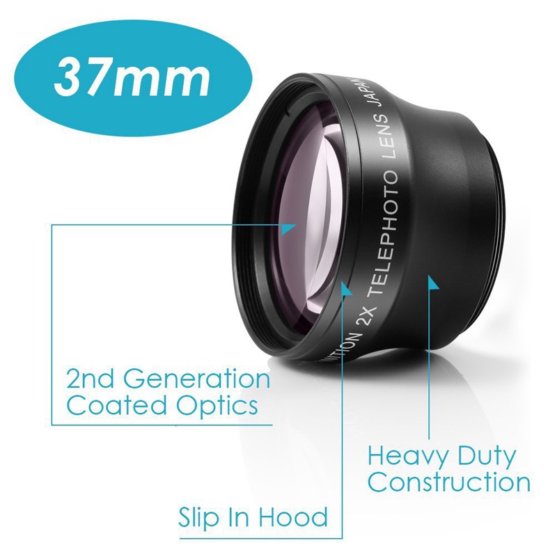 37mm 2X Magnification High Definition Converter Telephoto Lens for 37mm ...
