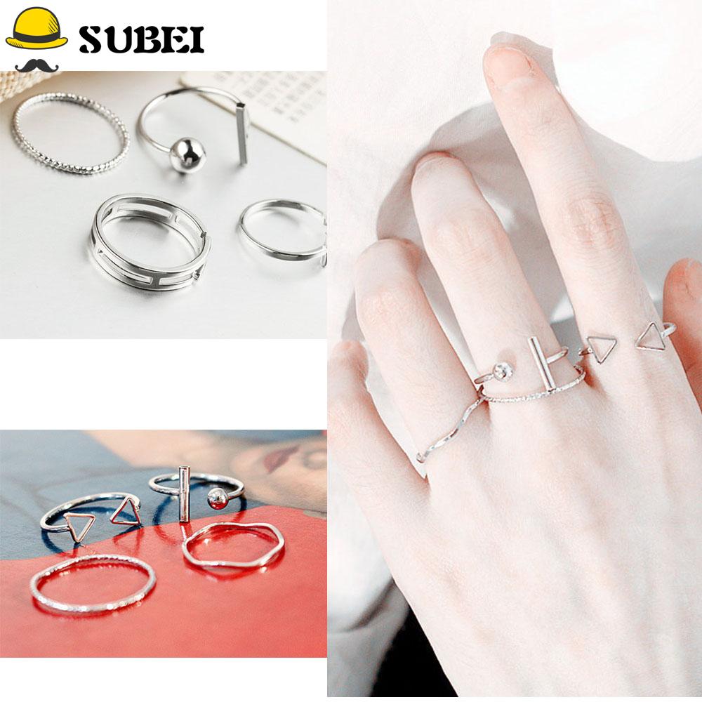 SUBEI 4Pcs /Set Party Ring Valentine's Day Gift Open Ring Joint Ring ...