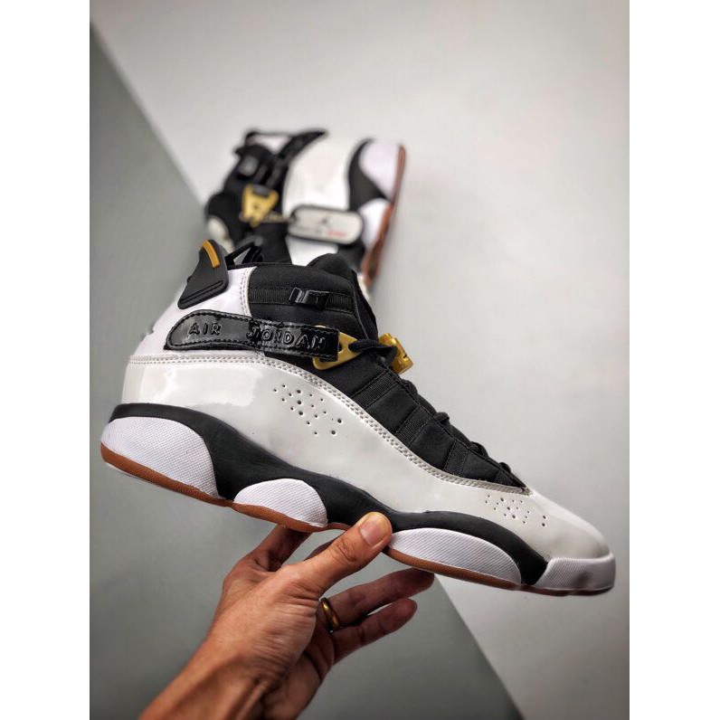 Air Jordan 6 Rings Pj Tocker Aj Six King รองเท้าผ้าใบลําลองสีดําสีขาว ...