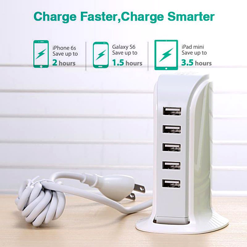 พอร์ตชาร์จ usb 5v 4a5-Port USB Wall Charger- Multi Port USB Charger ...