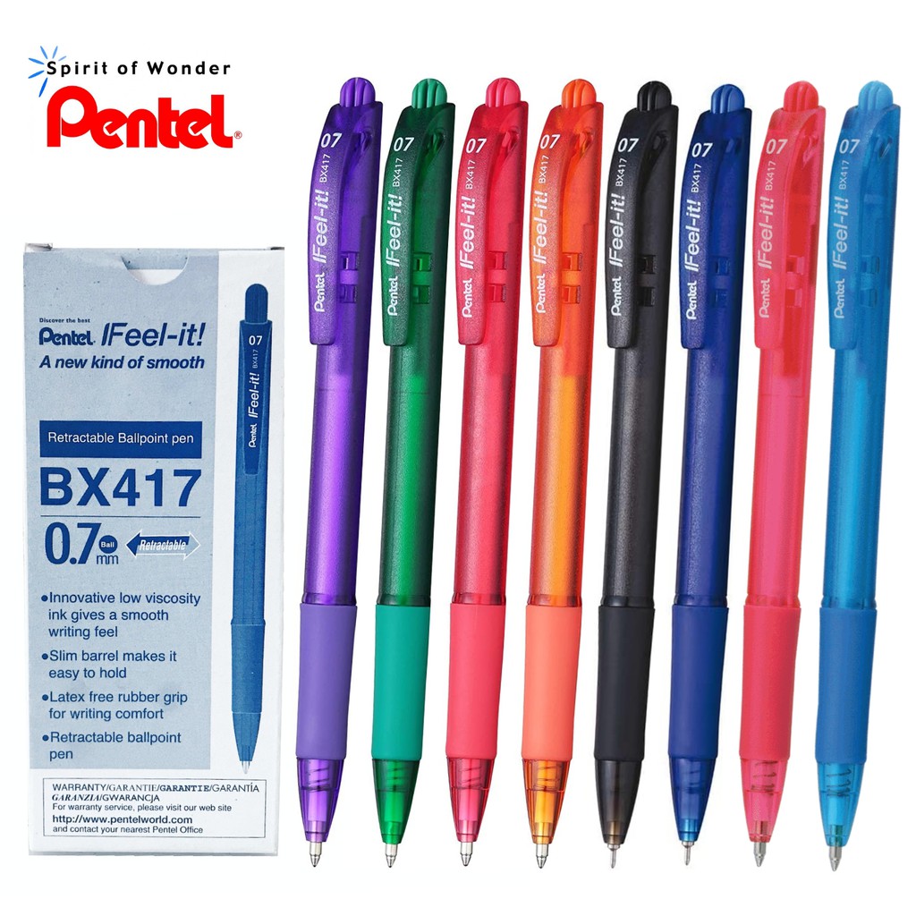 Pentel ปากกาลูกลื่น เพนเทล IFeel-it BX417 0.7mm (12 ด้าม) - uk_bagmall ...