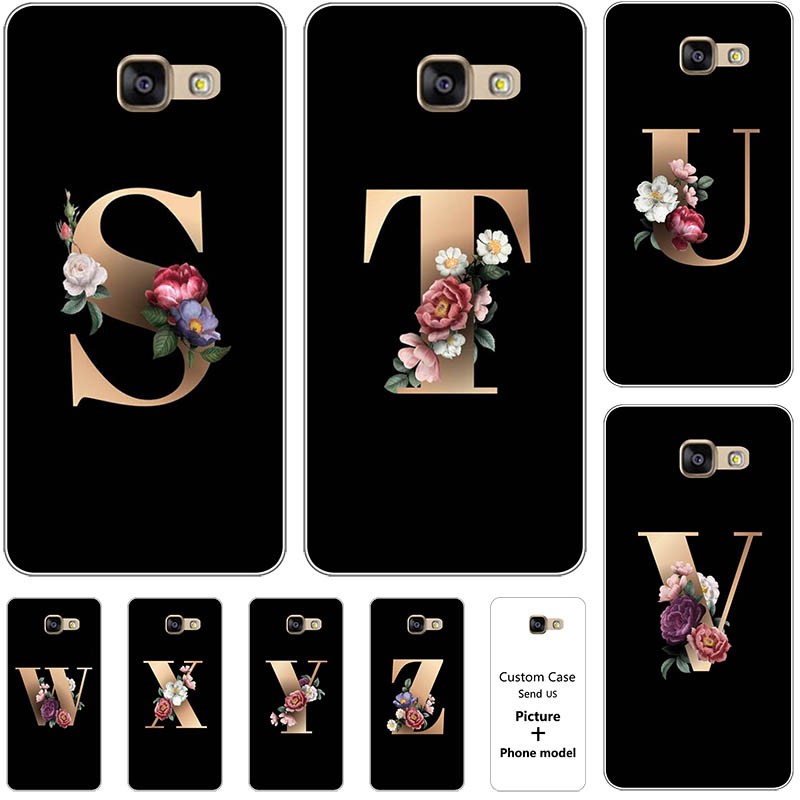 For Samsung Galaxy C5 C5000 5.2" C5 Pro C7 C7000 5.7" C7 Pro Fashion Flower 26 English Letter ...