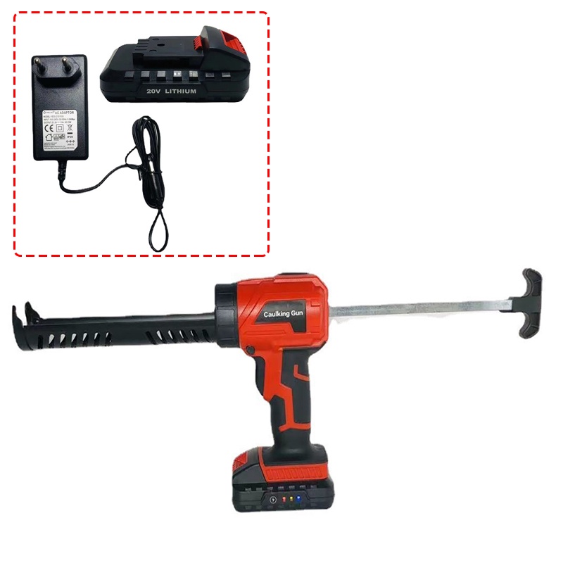 220mm Cordless Electric Caulking Gun Rechargeable 4 Gear Cement Glass ...