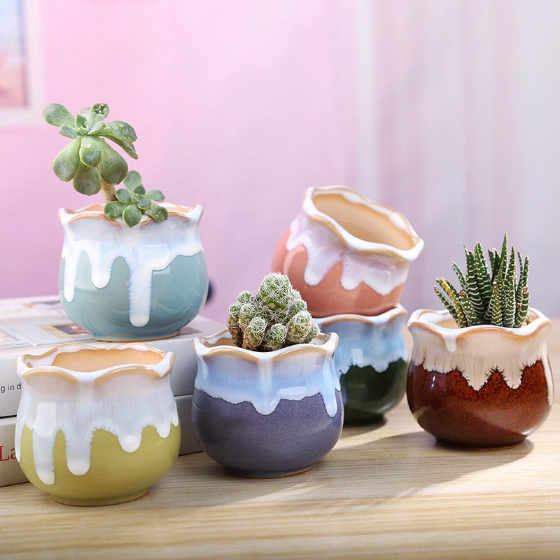 []Home Small Ceramic Flower Pots, Small Succulents Flower Pots, Simple ...