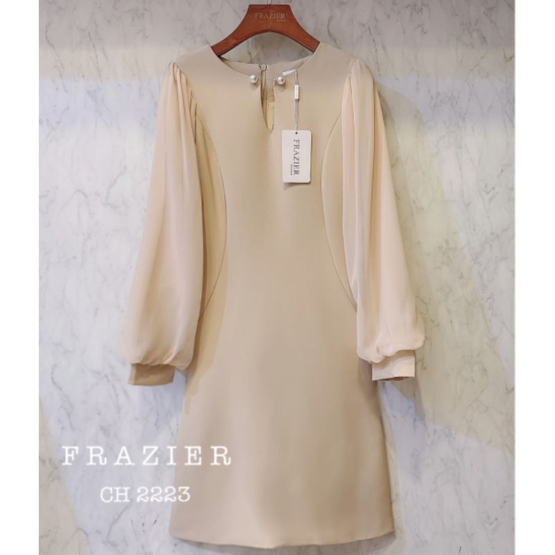 CH2223เดรสคอกลมผ่าแขนยาวชีฟองจั้ม (S.M.L.XL) - sakurangius - ThaiPick