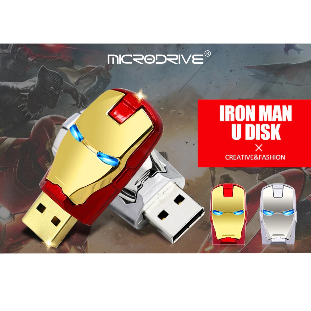 Usb แฟลชไดรฟ์ 1TB Avengers marvel USB แฟลชไดรฟ์รูปทรงไอรอนแมนมีไฟแฟลช ...