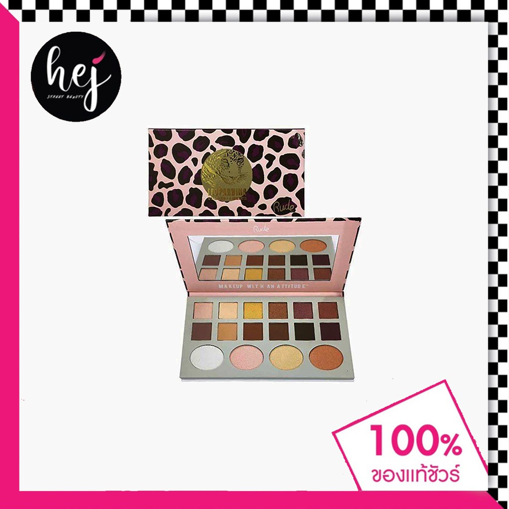 Rude leopardina 12 eyeshadow and 4 highlighter - hejstreetbeauty - ThaiPick