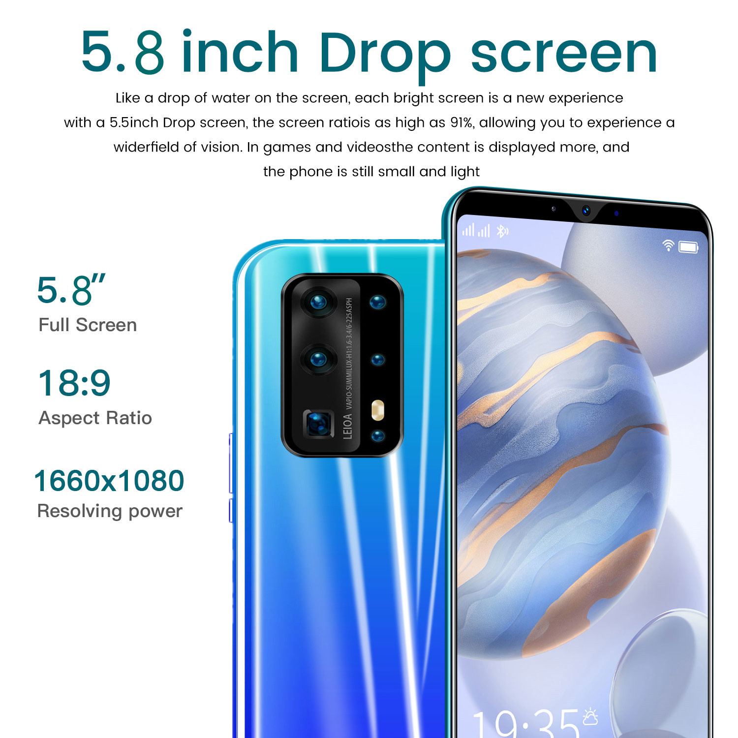 โทรศัพท์มือถือ HAUWEI P48 Pro สมาร์ทโฟน 6.1นิ้ว RAM6GB ROM128GB สแกน ...